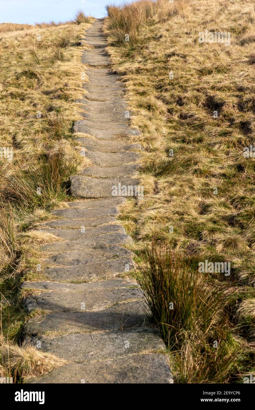 Packhorse Trail on The Calderdale way, above the Village of Lumbutts ...