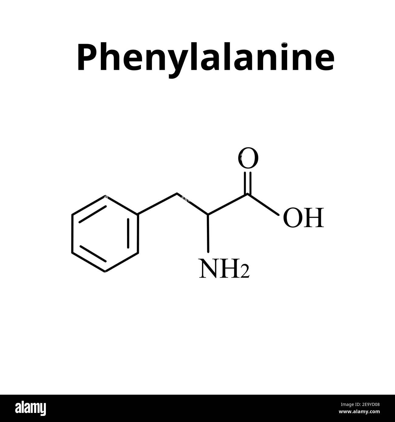Phenylalanine is an amino acid. Chemical molecular formula ...