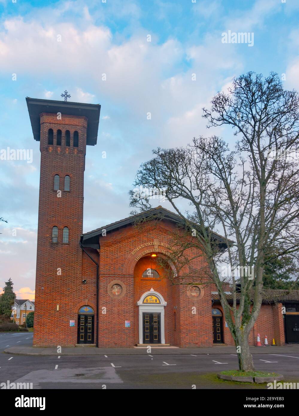 Exterior view of English Martrys Catholic Church in Reading, UK Stock ...
