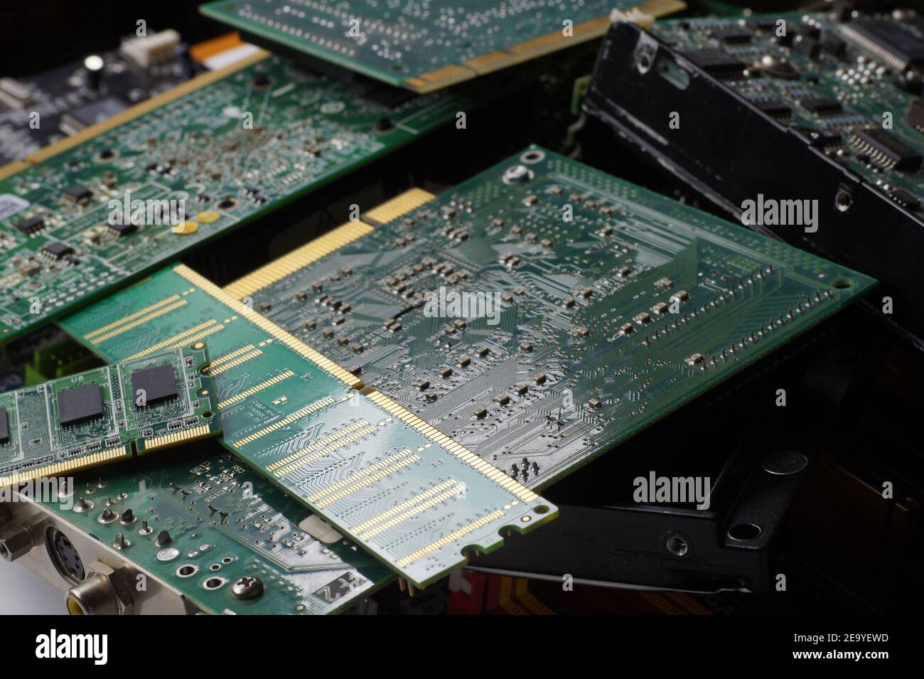 Big close-up. RAM modules, primarily used as main memory in personal ...