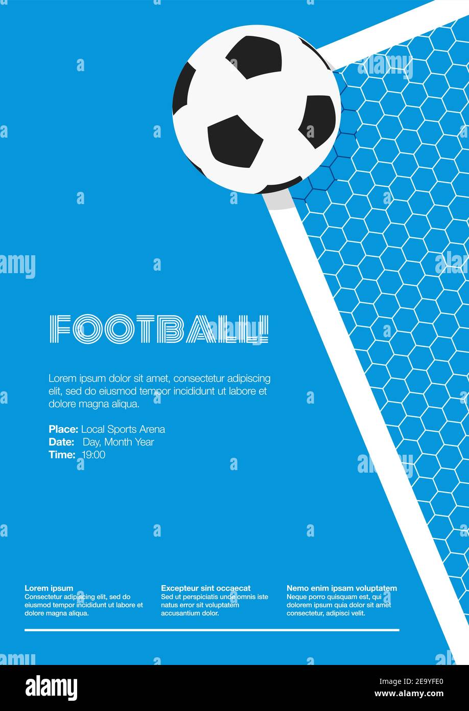Football, Soccer Goal Poster Portrait. Ball, Goalpost, Crossbar and Net ...