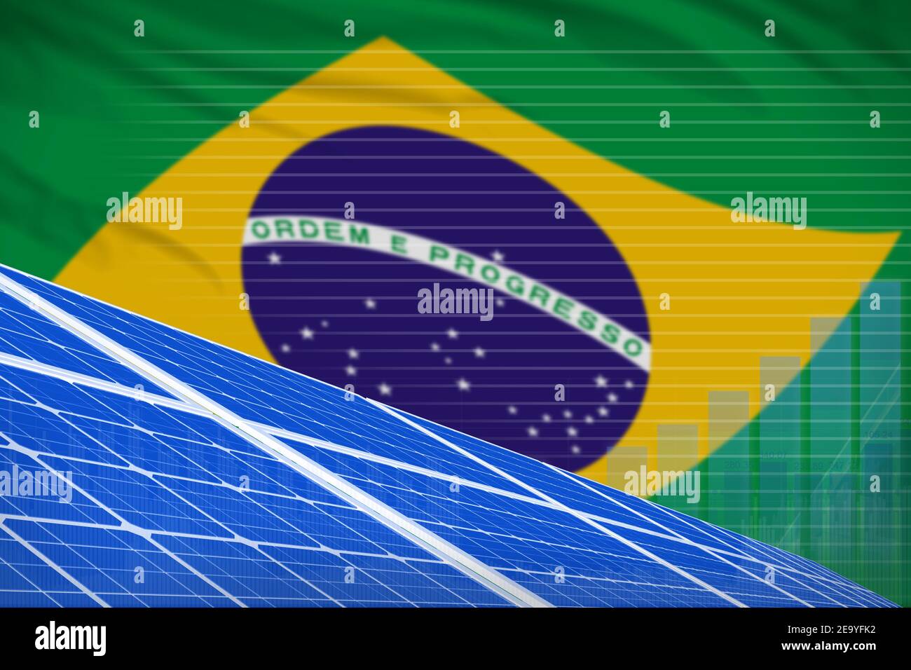 Brazil solar energy power digital graph concept - modern energy ...