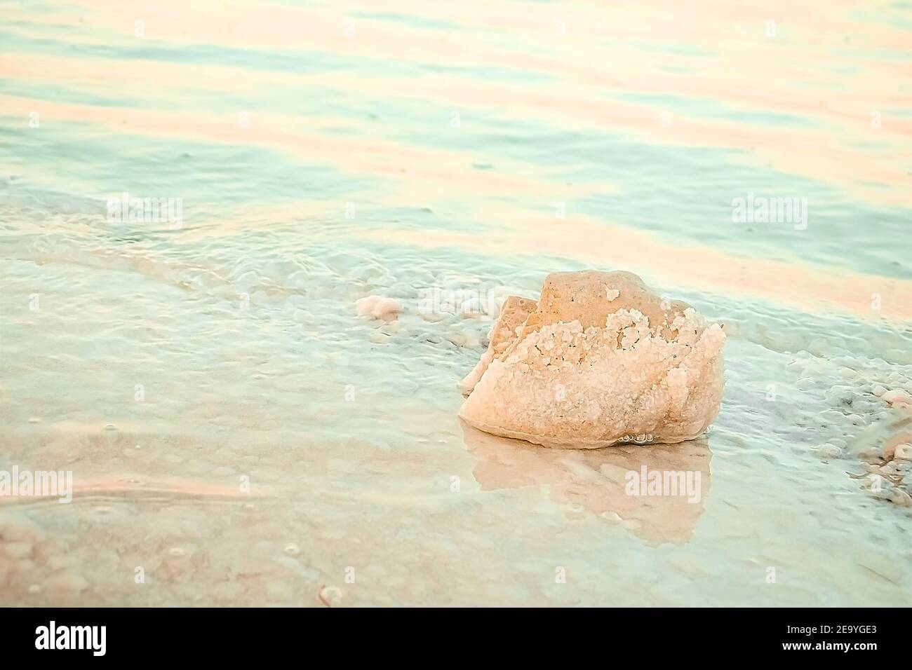 the salt coast of the dead sea in israel, the texture of salt on the ...