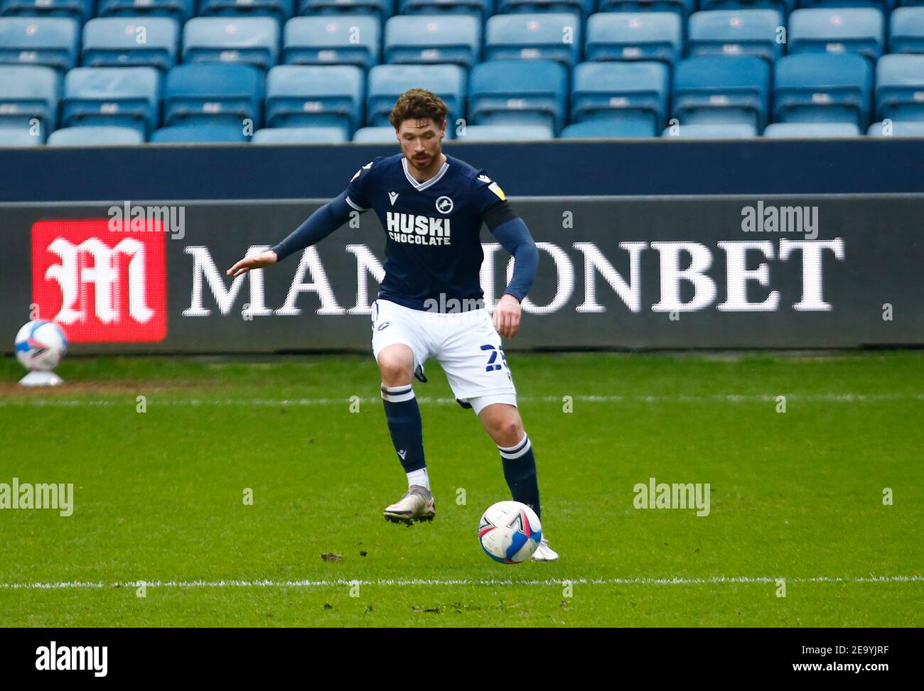 LONDON, United Kingdom, FEBRUARY 06: George Evens of Millwall making ...