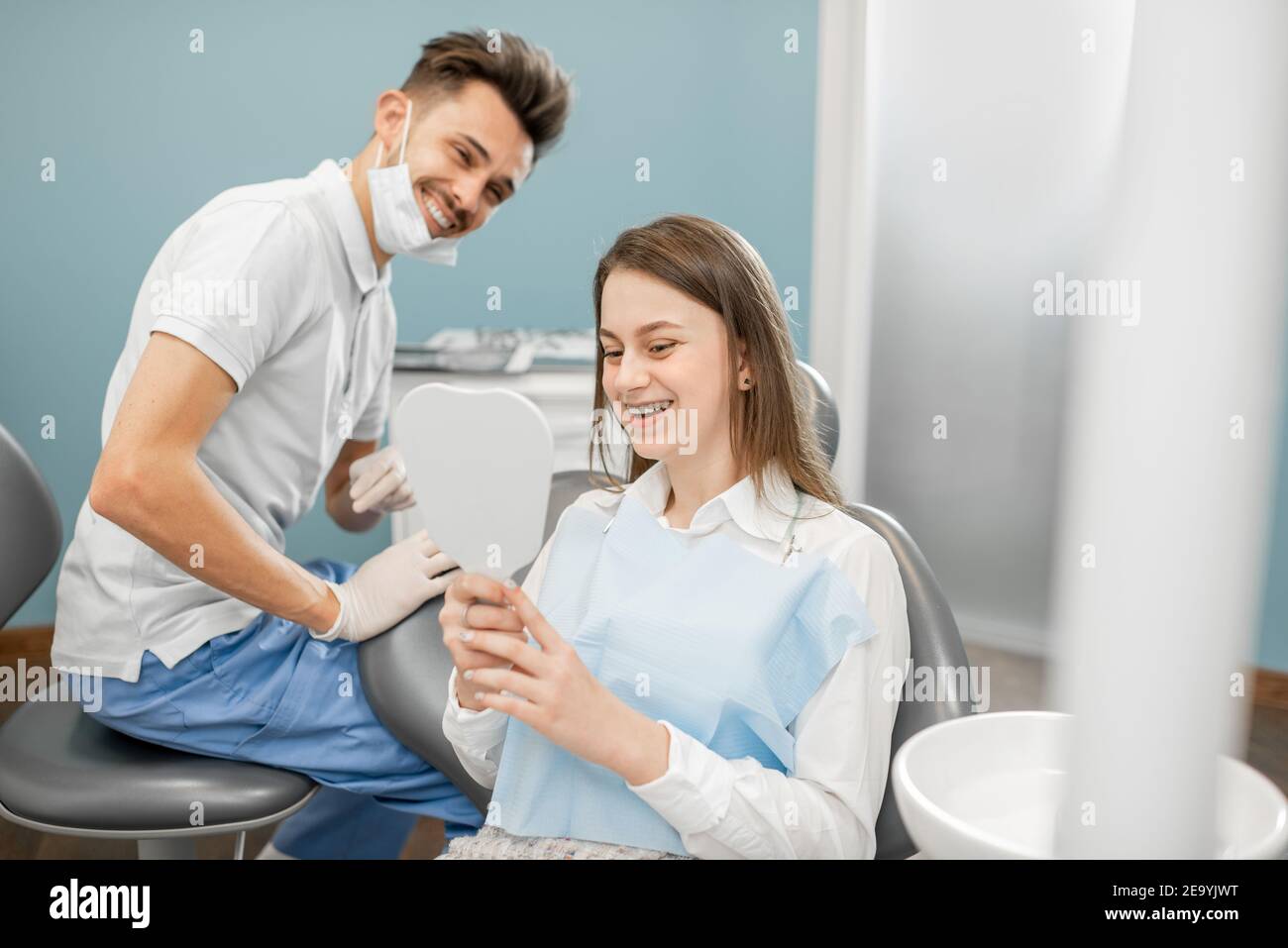 Girl happy with her smile during an orthodontic treatment Stock Photo ...
