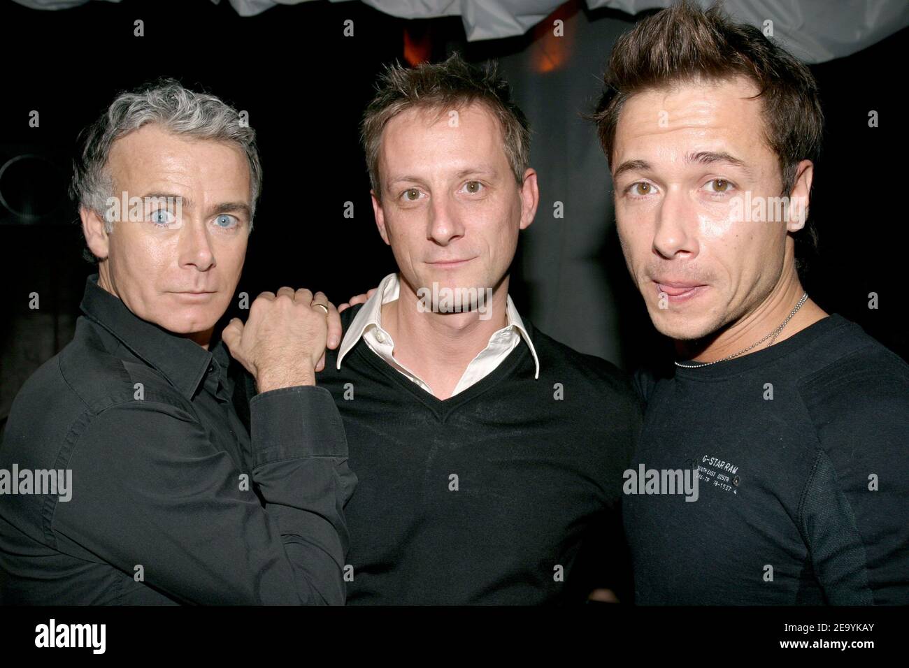 French humorist Franck Dubosc (L) with TV presenter Max (C) and ...