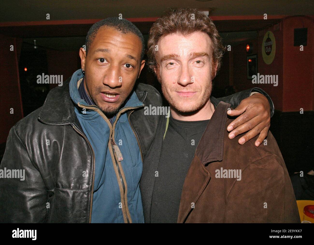 EXCLUSIVE. French actor Edouard Montoute (L) and Thierry Fremont attend ...