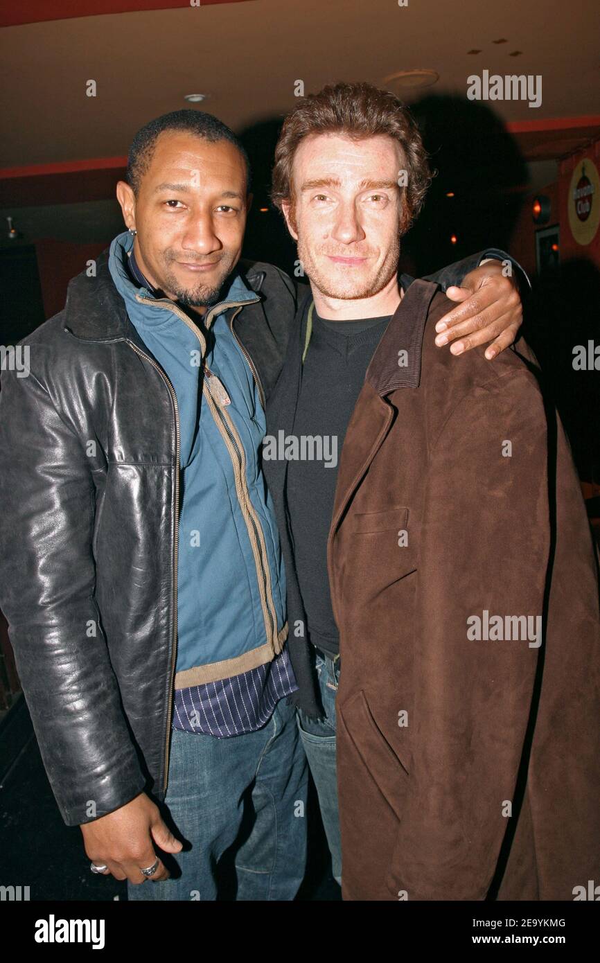 EXCLUSIVE. French actor Edouard Montoute (L) and Thierry Fremont attend ...