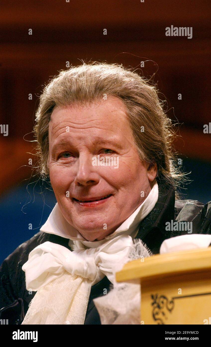 French actor Jean Piat (playing Salieri) during the curtain call of ...