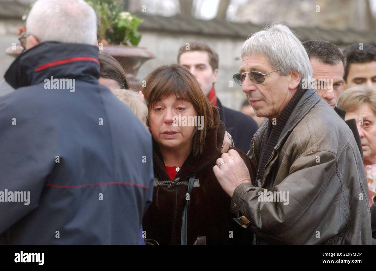 French actress Michele Bernier at the funeral of her father, humorist ...