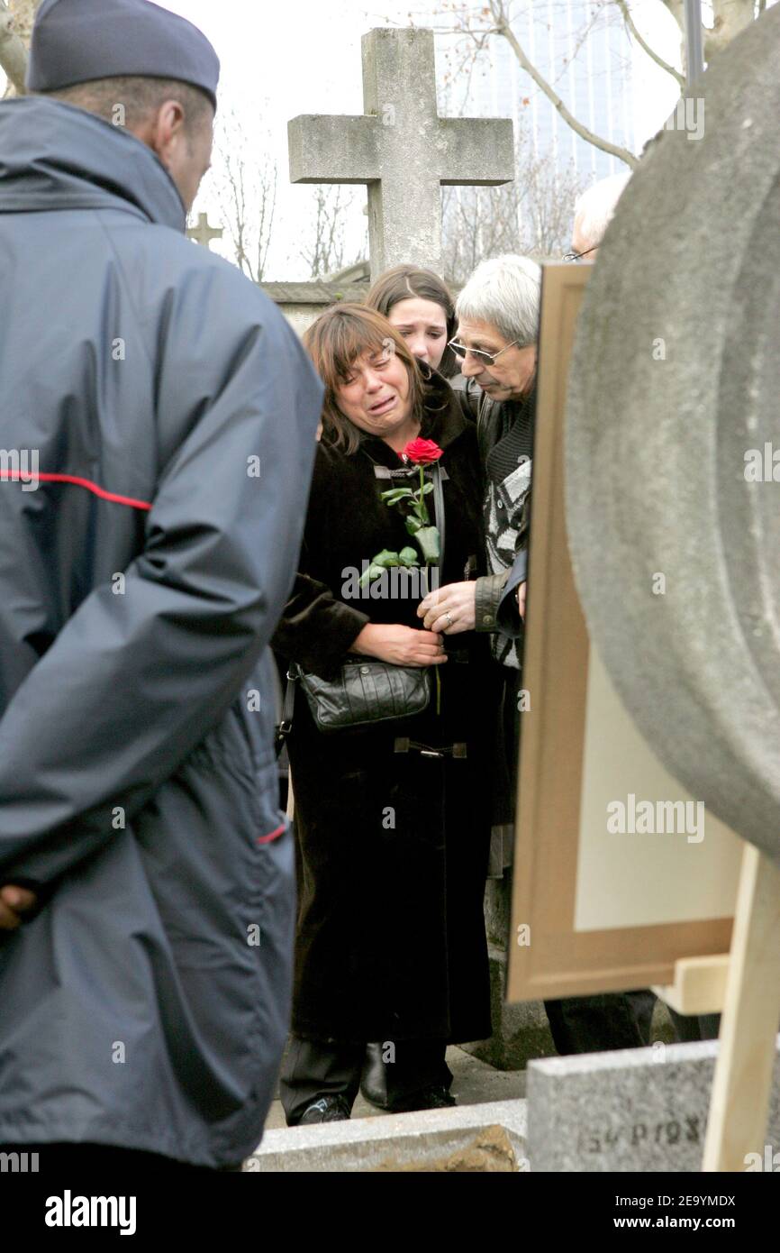 French actress Michele Bernier at the funeral of her father, humorist ...