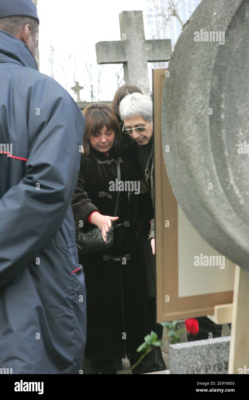 French actress Michele Bernier at the funeral of her father, humorist ...