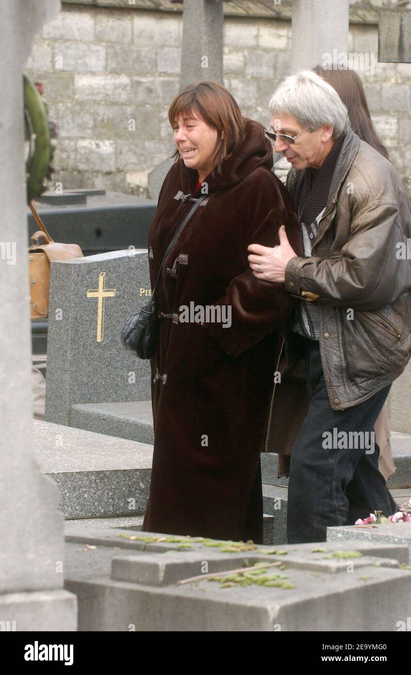 French actress Michele Bernier at the funeral of her father, humorist ...