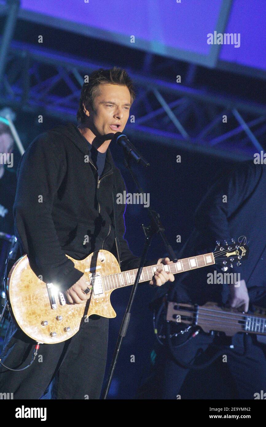 French Singer David Hallyday performs during the celebration of the 20 ...