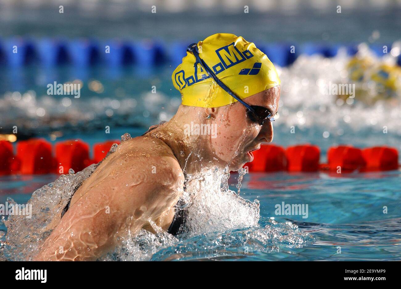 Marjorie Distel performs (200 m breastroke women) during the French ...