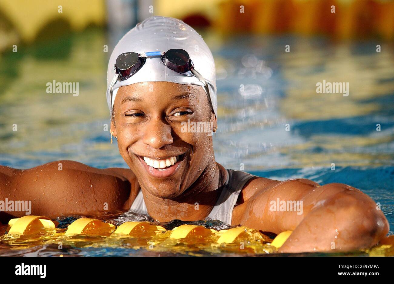 Malia Metella performs (50 m butterfly women) during the French ...