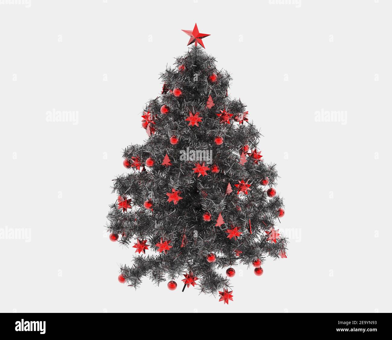 Christmas tree isolated on grey background. 3d rendering - illustration ...