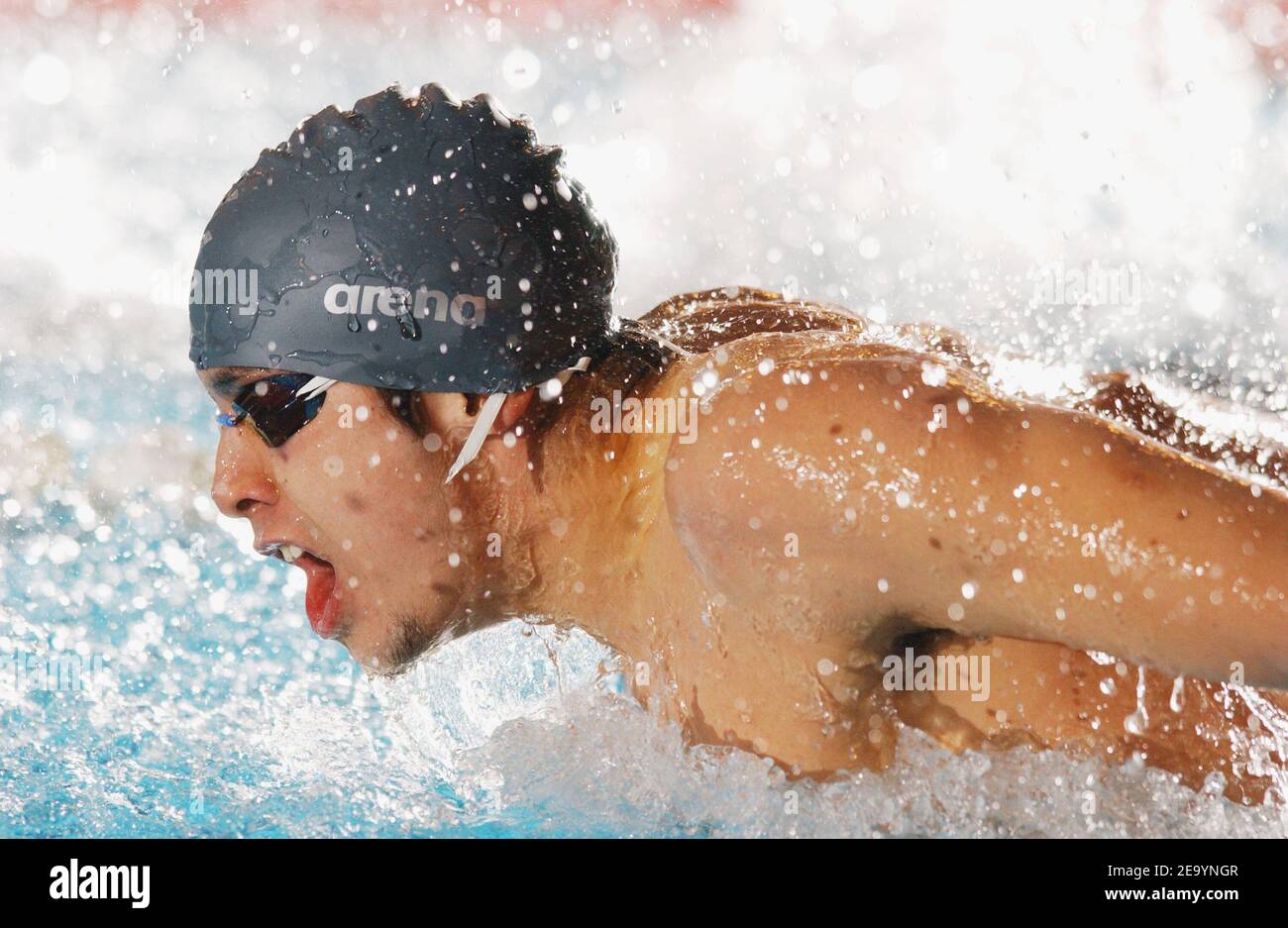 The Tunisian swimmer Mohamed Ali Sassi (200 m butterfly men) during the ...