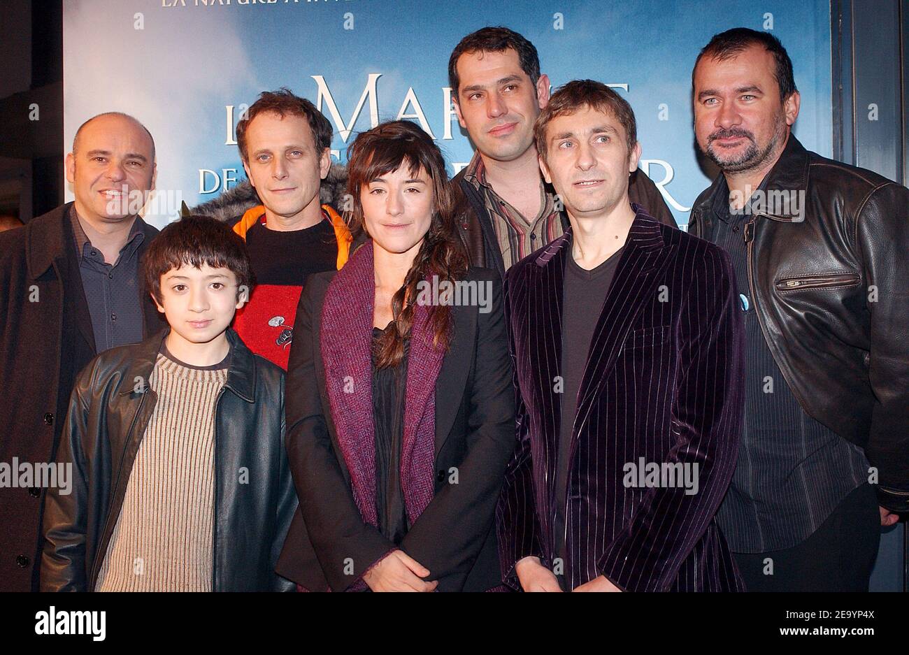 Director Luc Jacquet with the cast members attends the premiere of his ...
