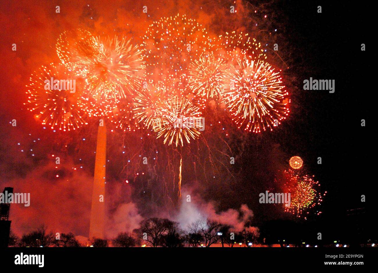 Fireworks rise above the Washington Monument during the 'Celebration of ...