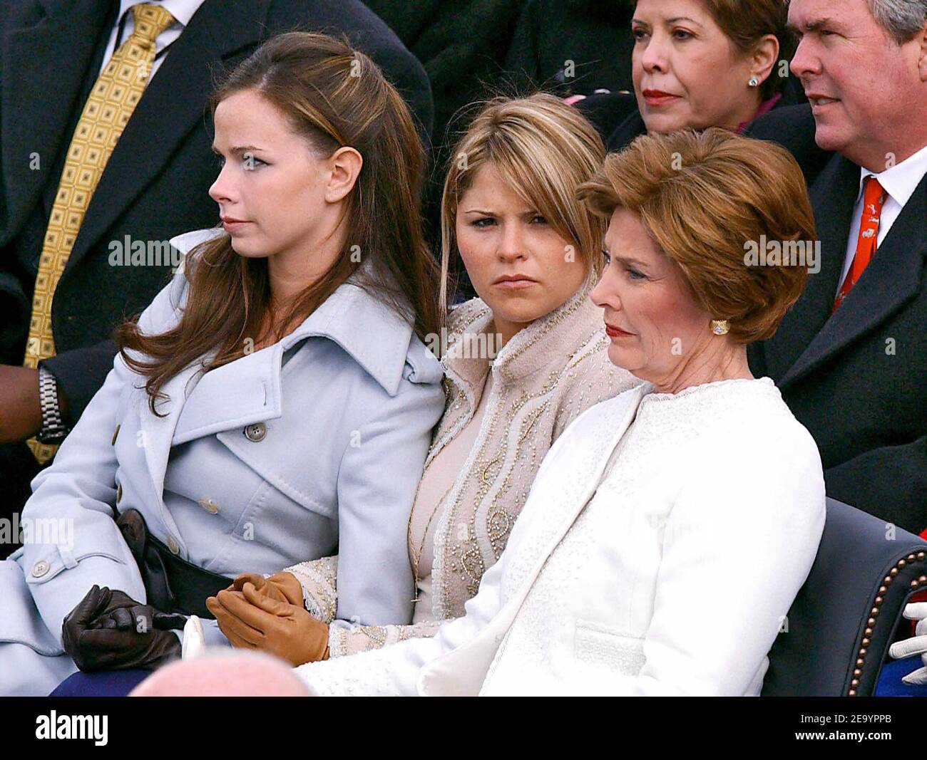 Jenna and Barbara Bush interact with their mother Laura Bush during ...