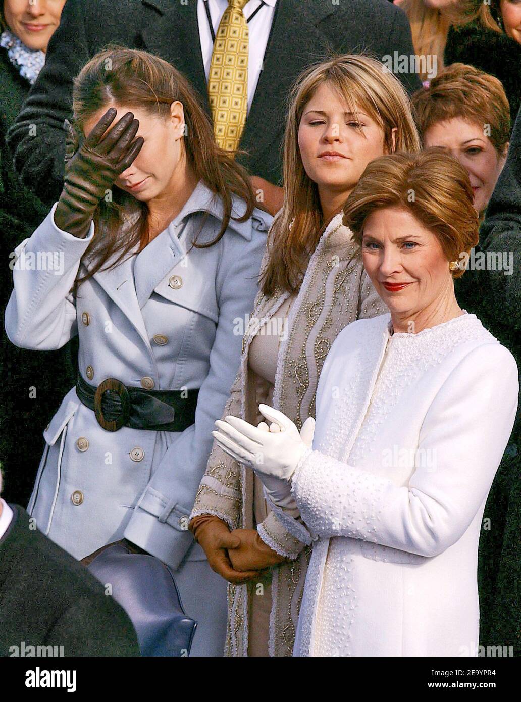 Jenna and Barbara Bush interact with their mother Laura Bush during ...