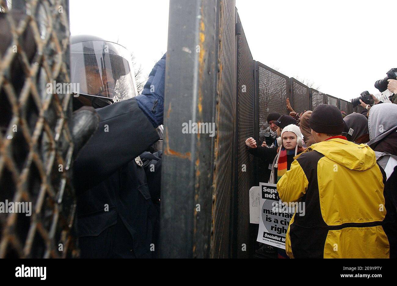 Protesters during the inauguration of George W Bush on Thursday January ...