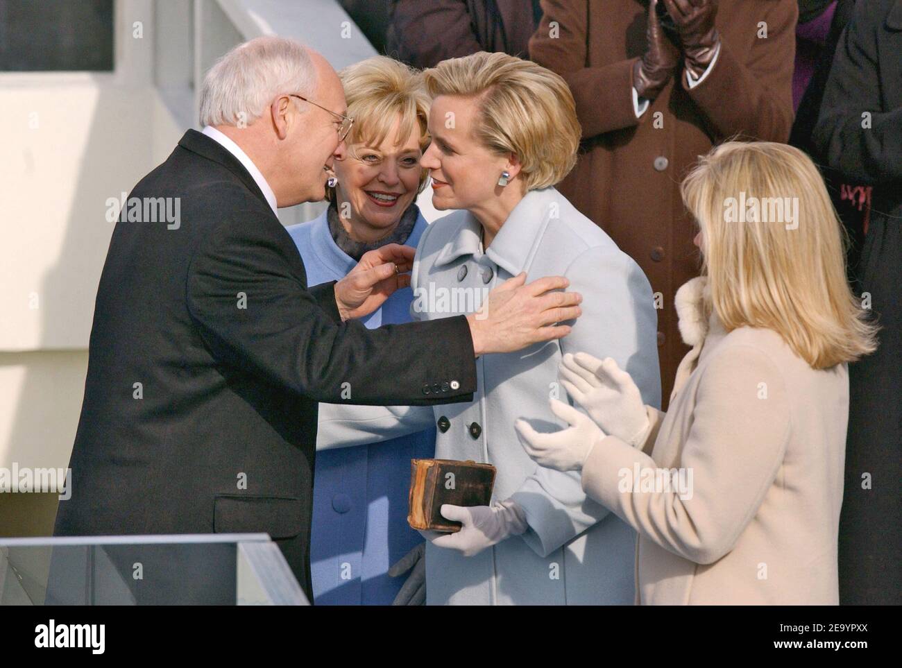 Vice President Dick Cheney kisses daughter Mary after taking the oath ...