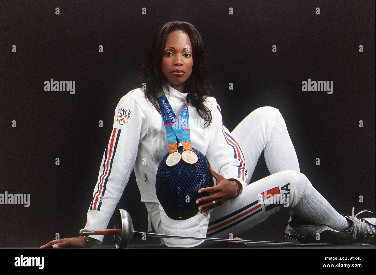 French fencer Laura Flessel-Colovic with 5 Olympics medals, 2 gold ...