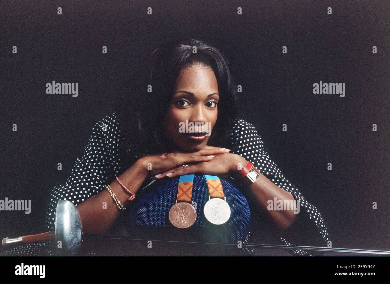 French fencer Laura Flessel-Colovic with 5 Olympics medals, 2 gold ...