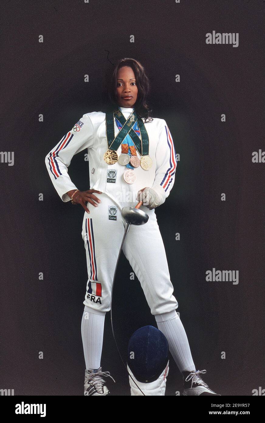 French fencer Laura Flessel-Colovic with 5 Olympics medals, 2 gold ...