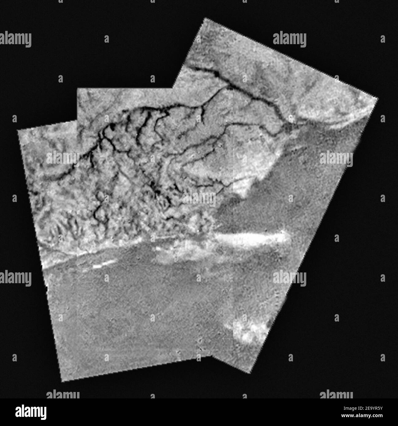 Image of Titan taken by Huygens. This mosaic of the three frames ...