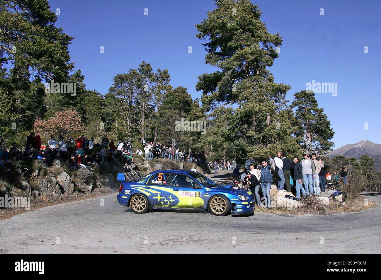Norvegian Driver, Petter Solberg on Subaru Impreza WRC during the Monte ...