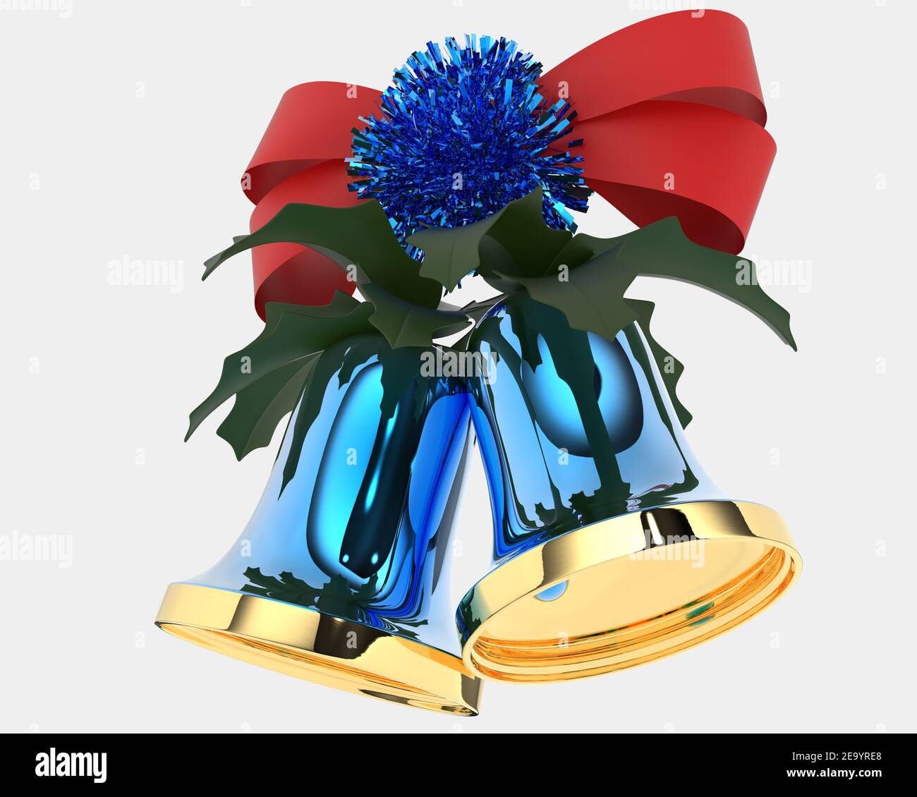 Christmas bells isolated on grey background. 3d rendering ...