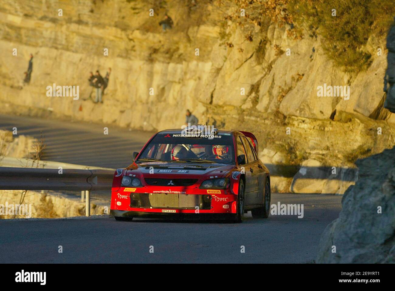 French driver Gilles Panizzi, Mitsubishi Lancer WRC during the Monte ...