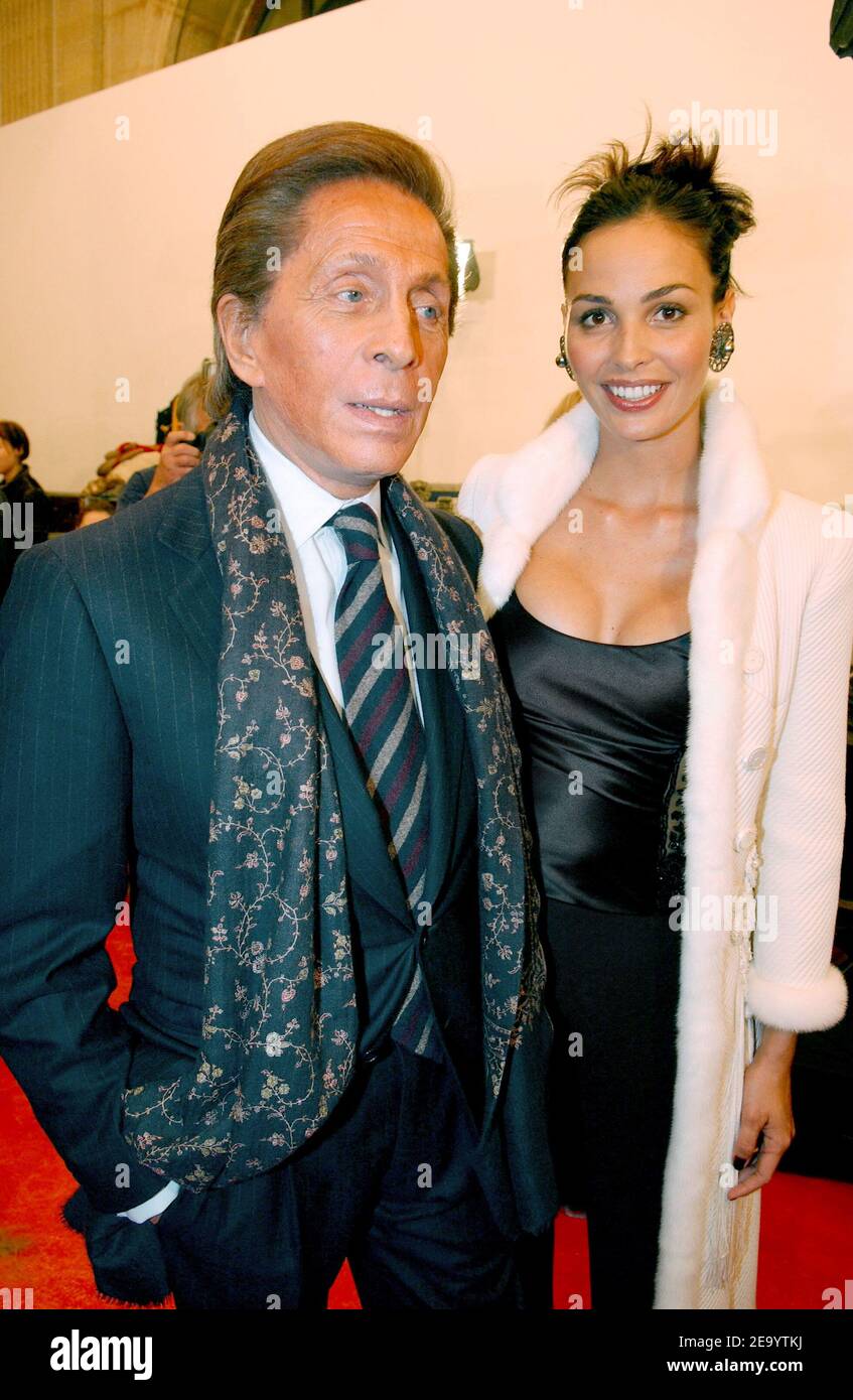 Spanish top model Ines Sastre poses with Italian fashion designer ...
