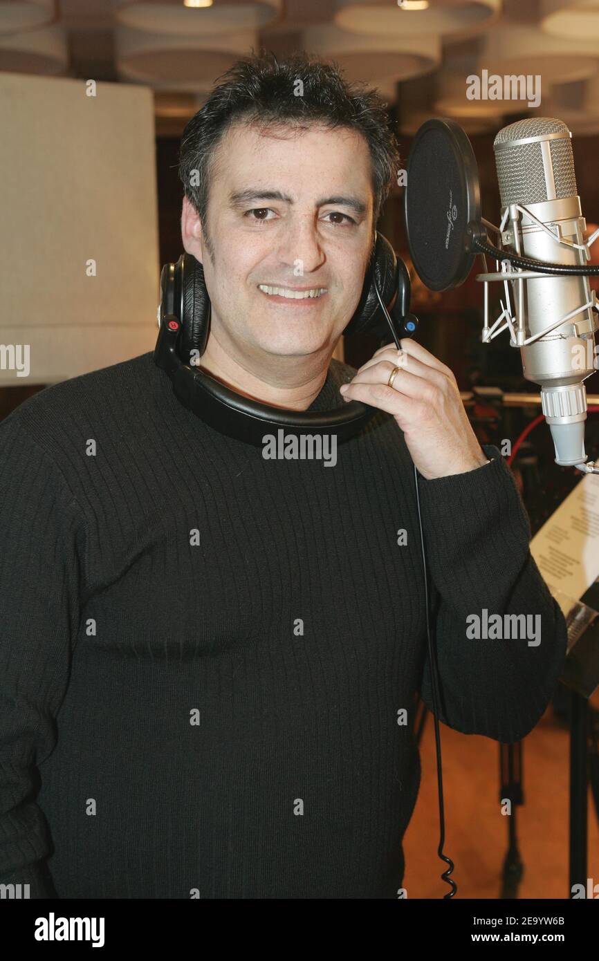 EXCLUSIVE. French singer Phil Barney attends the single recording for ...