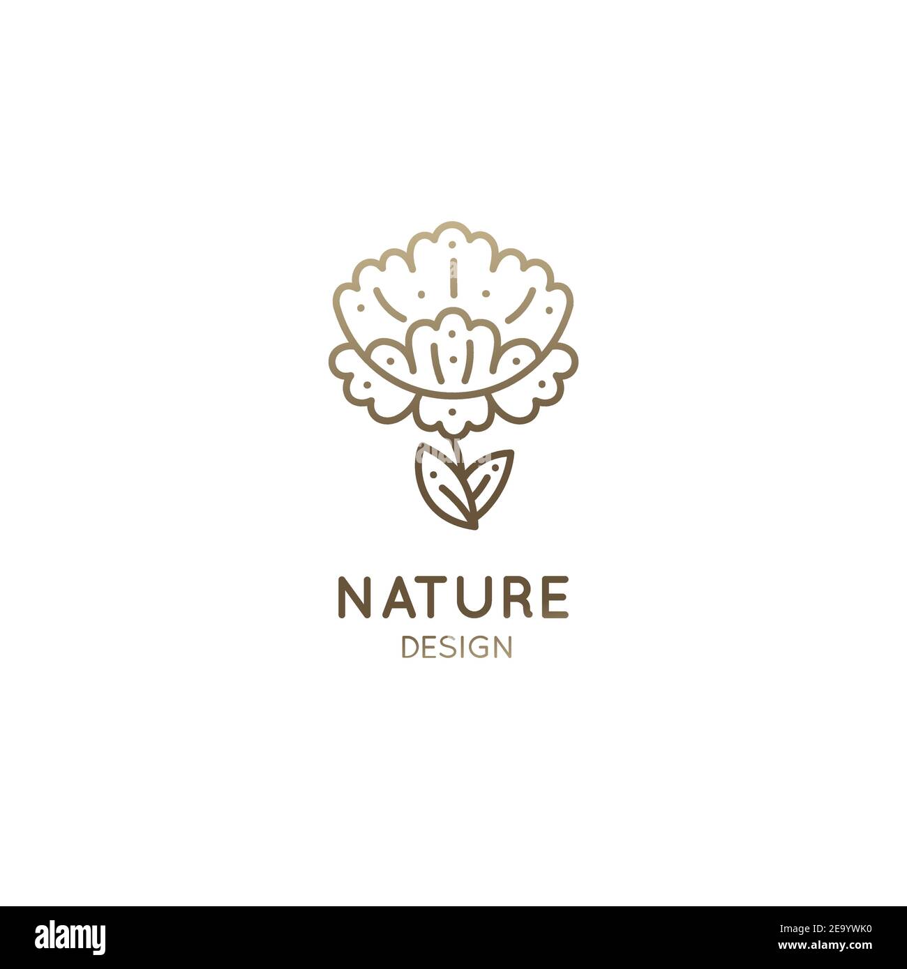 Vector logo of floral element. Abstract simple blossoming flower with ...