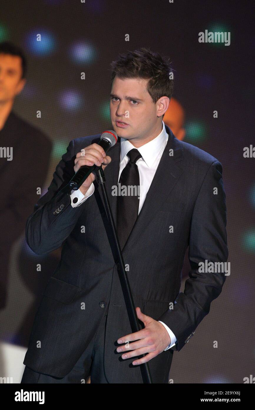 Canadian singer Michael Buble attends the taping of Michel Drucker's ...