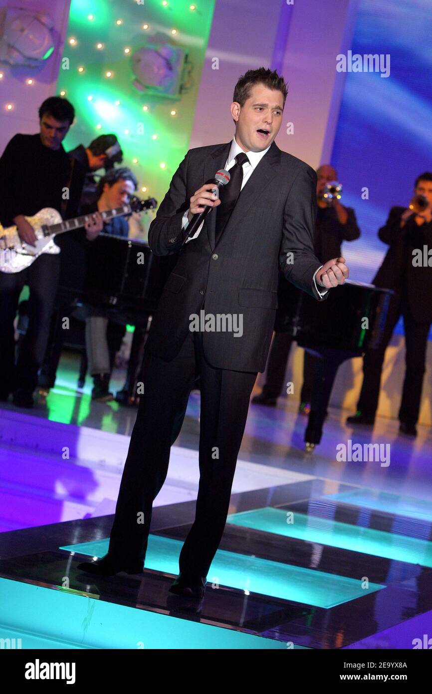 Canadian singer Michael Buble attends the taping of Michel Drucker's ...