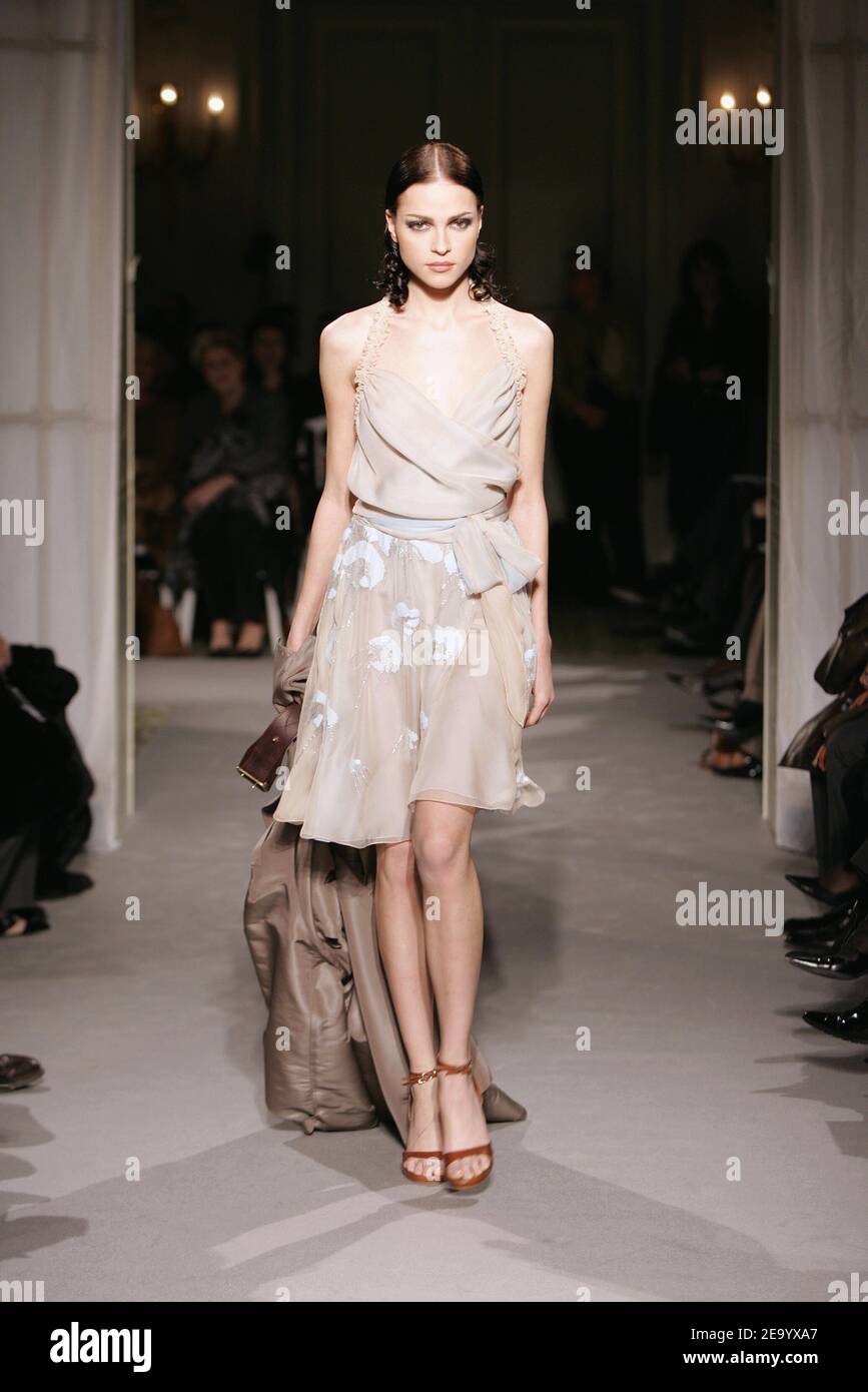 A model displays a creation by French fashion designer Dominique Sirop ...