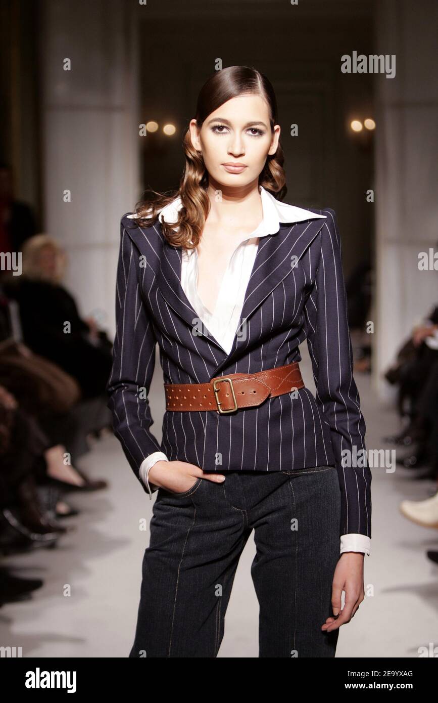 A model displays a creation by French fashion designer Dominique Sirop ...
