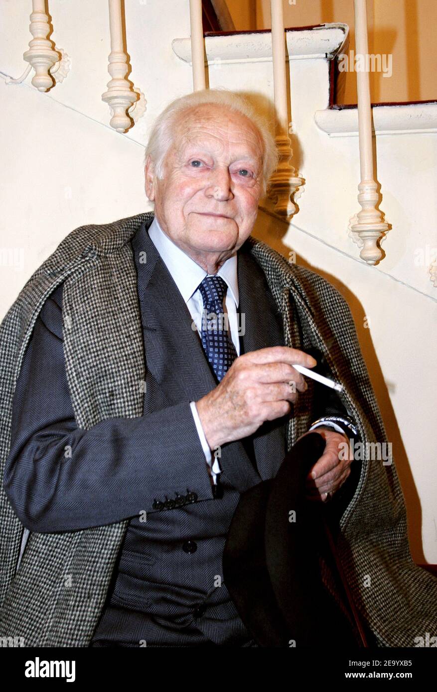 French academician Maurice Druon arrives at the premiere of Amadeus at ...