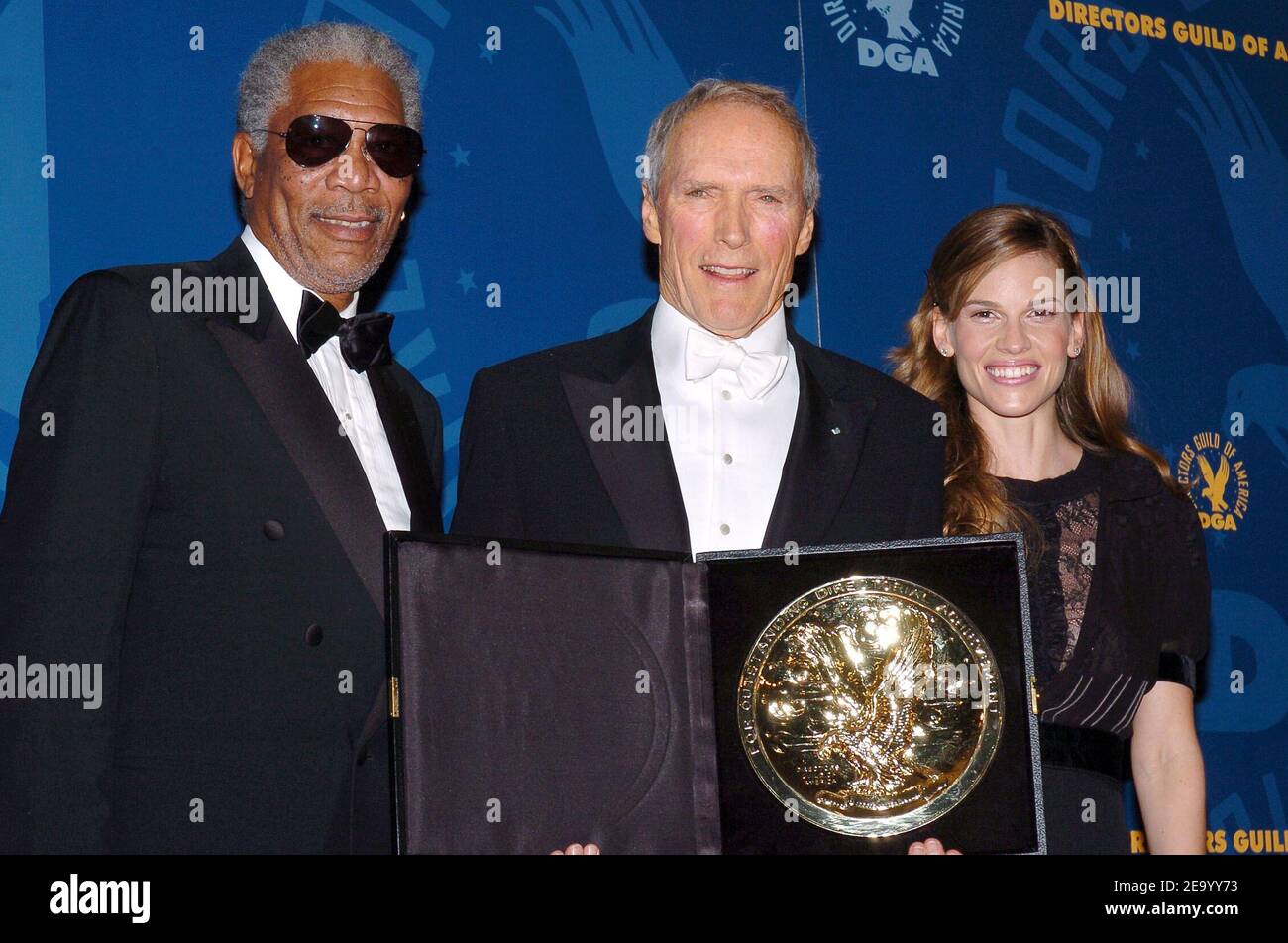 U.S. actor Morgan Freeman, actor and director Clint Eastwood and ...