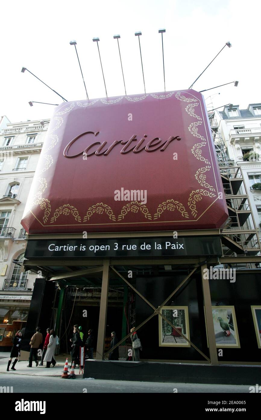New front side of Cartier boutique located Rue de la Paix in Paris ...