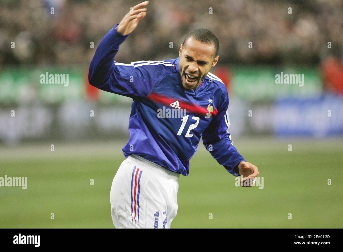 French football player Thierry Henry celebrate their Goal Vs sweden ...