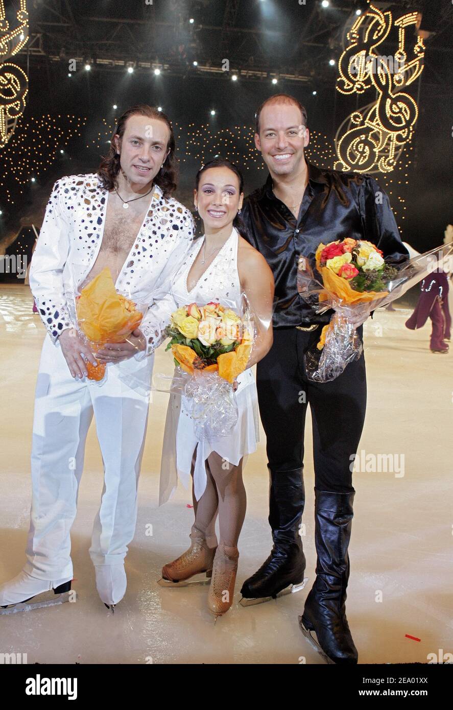 (L-R) French ice skaters and cast members Philippe Candeloro, Sarah ...