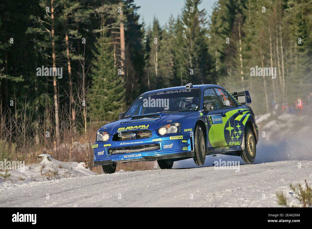 Norwegian driver Petter Solberg, Subaru Impreza WRC during the Swedish ...