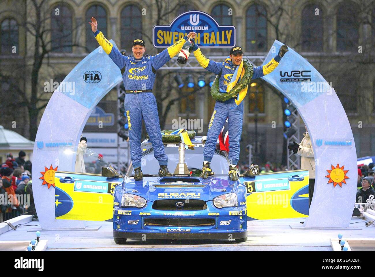 Norwegian driver Petter Solberg, Subaru Impreza WRC winner of the ...
