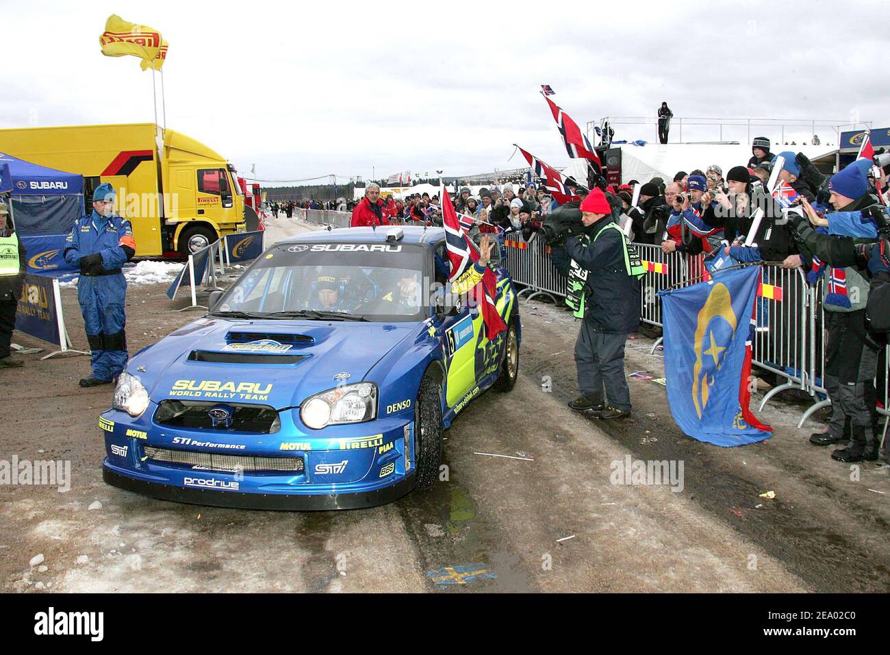 Norwegian driver Petter Solberg, Subaru Impreza WRC during the Swedish ...